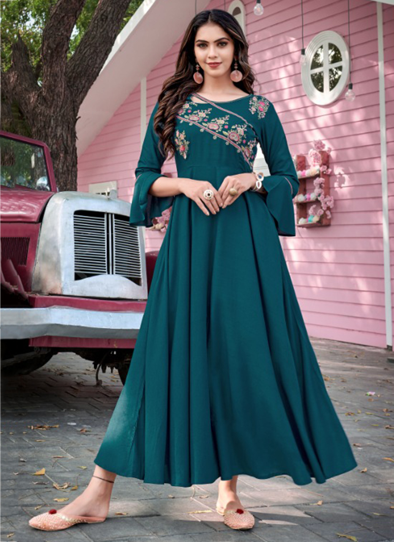 Ravia Vol 1 Vardan Heavy Rayon Fancy Party Wear Long Gowns Collection ...