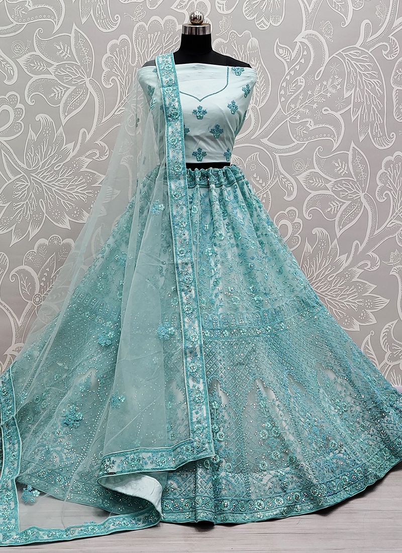 A2275 AA Bridal Net Dori Embroidery Work Designer Lehenga Cholis ...