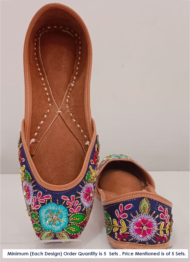 Navy Blue Panjabi Look Hand Work Jutti Online Shopping (Set Of 5 Size ...