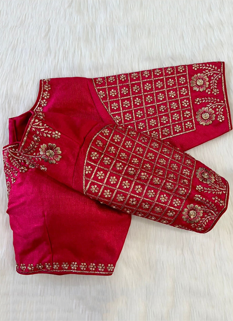 Heavy 3d Embroidery Phantom Silk Readymade Blouses Collection Catalog