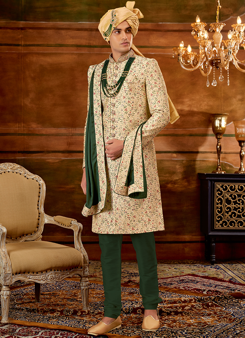 Art Silk Readymade Wholesale Sherwanis 8 Pieces Catalog Catalog