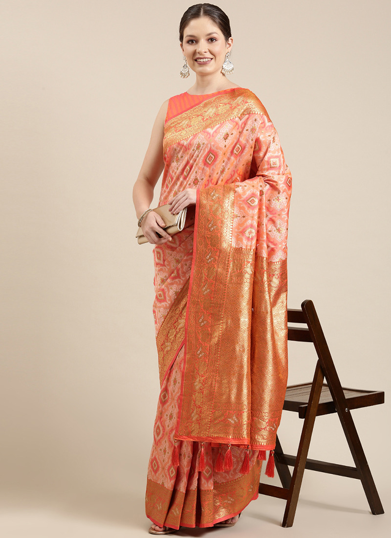 Satin Latest Heavy Wooven Design Party Wear Sarees Collection Catalog