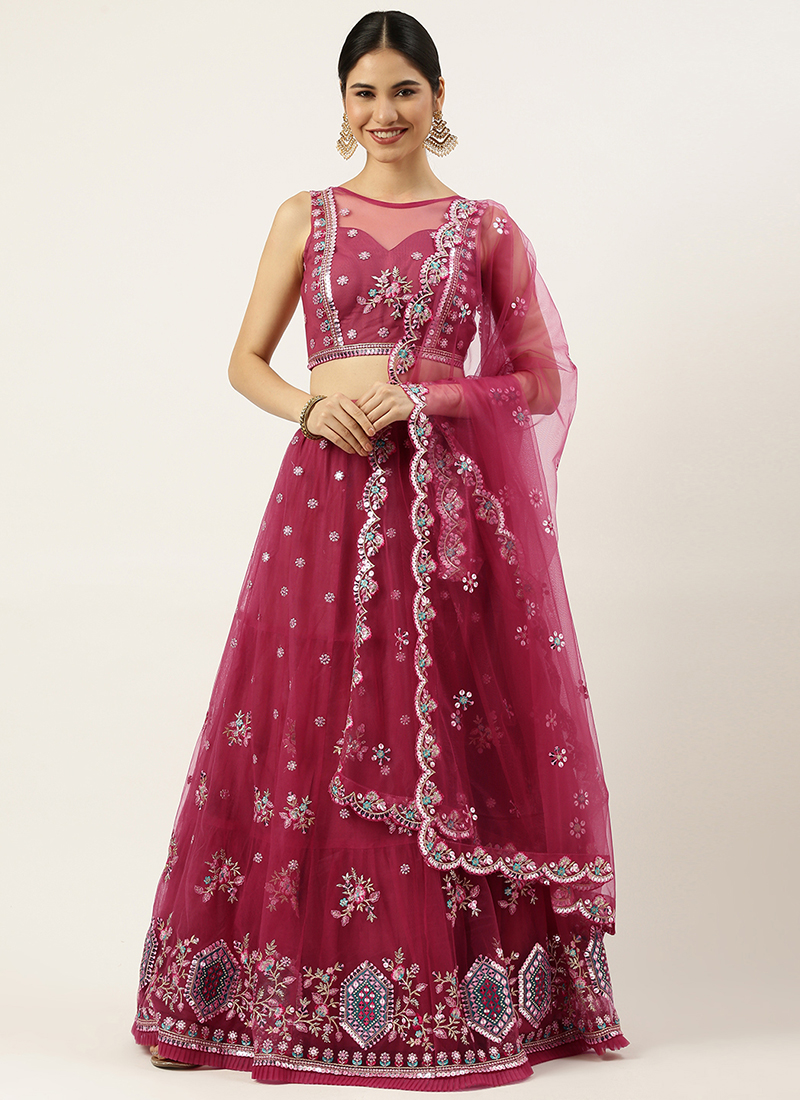 New Designer Party Wear Sequins Net Fancy Lehenga Cholis Collection Catalog