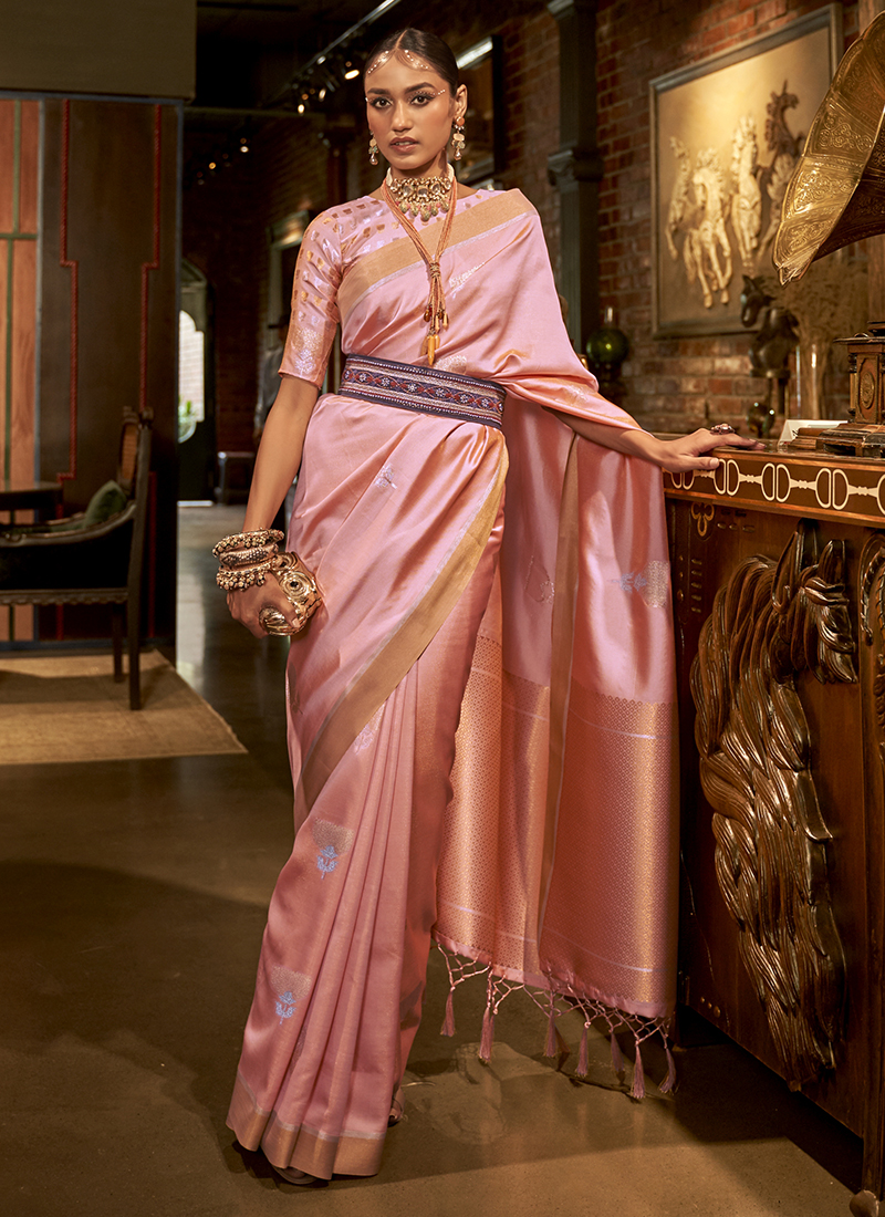 Kushita Silk Copper Zari Base Handloom Weaving Sarees Collection Catalog