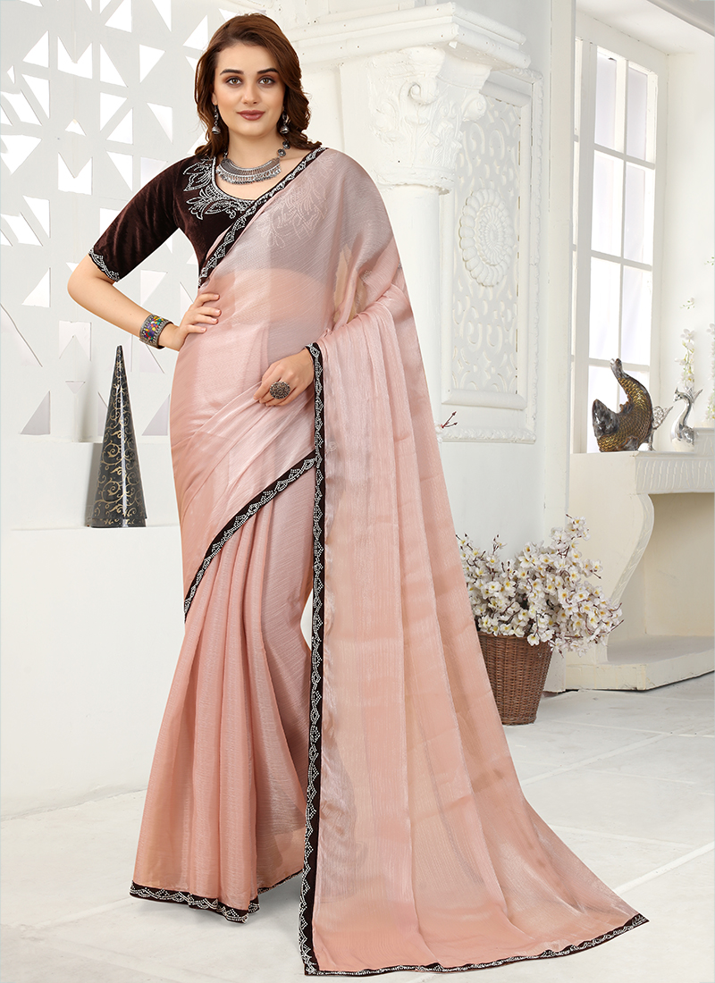 Attic Fix Zarkan Border Work Party Wear Fancy Crush Sarees Collection ...