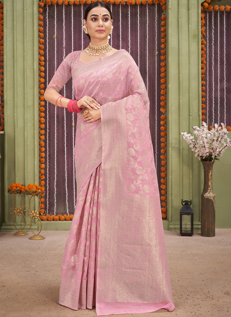 Rajnigandha Exclusive Designer Fancy Linen Sarees Collection Catalog