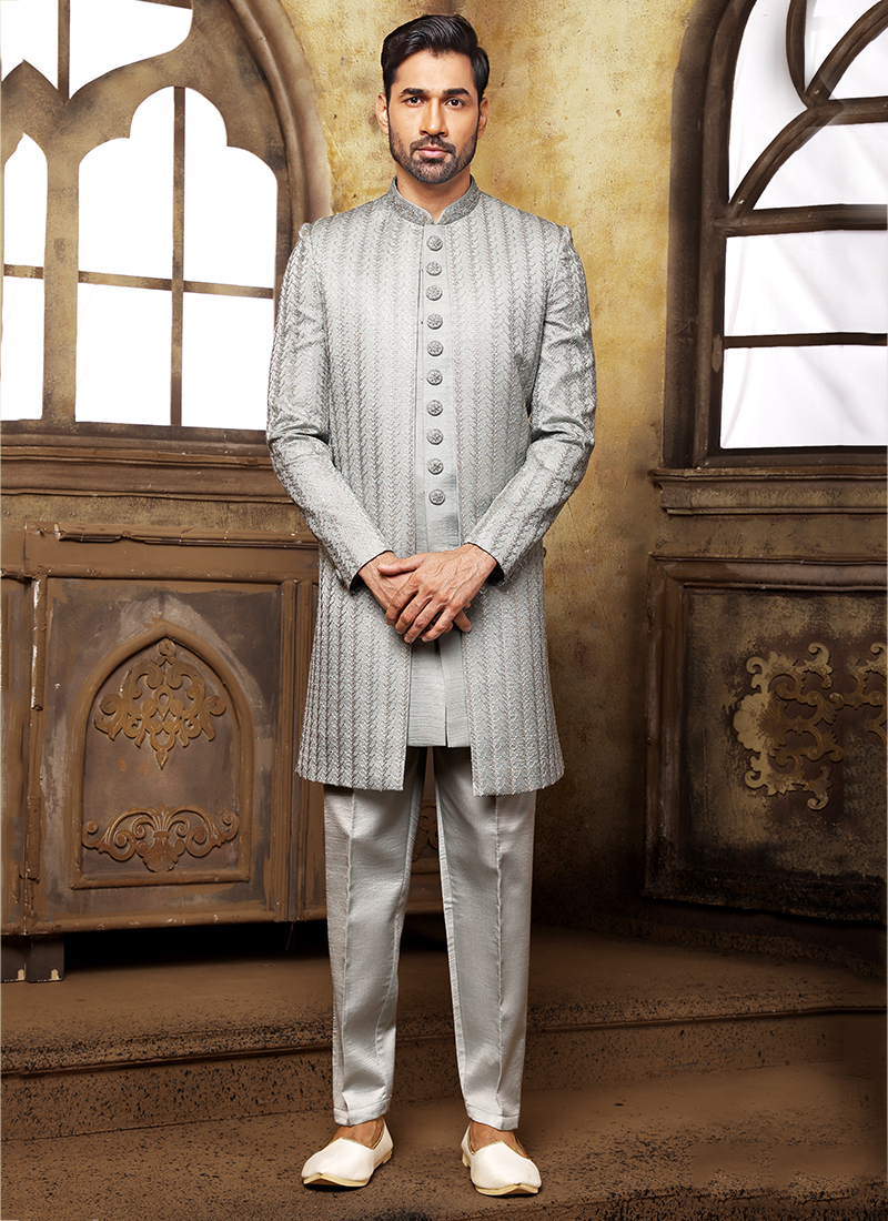 Wedding Wear Readymade New Designer Nawabi Indo Western Collection Catalog