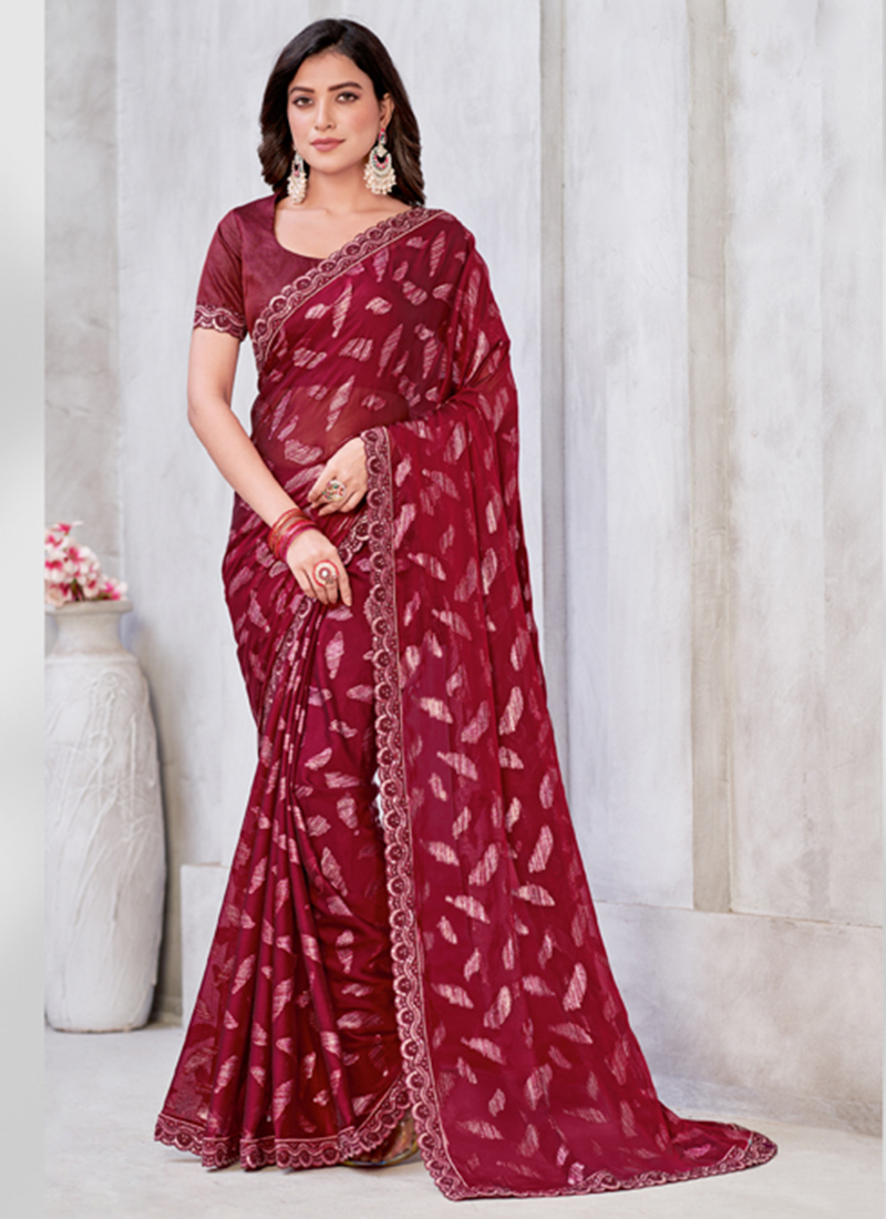 Zaina Georgette Wholesale Weaving Sarees 9 Pieces Catalog Catalog