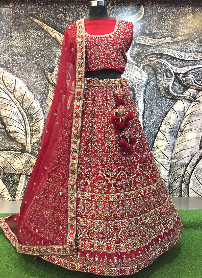 77069 Net Silk Wholesale Bridal Lehenga Cholis 7 Pieces Catalog Catalog