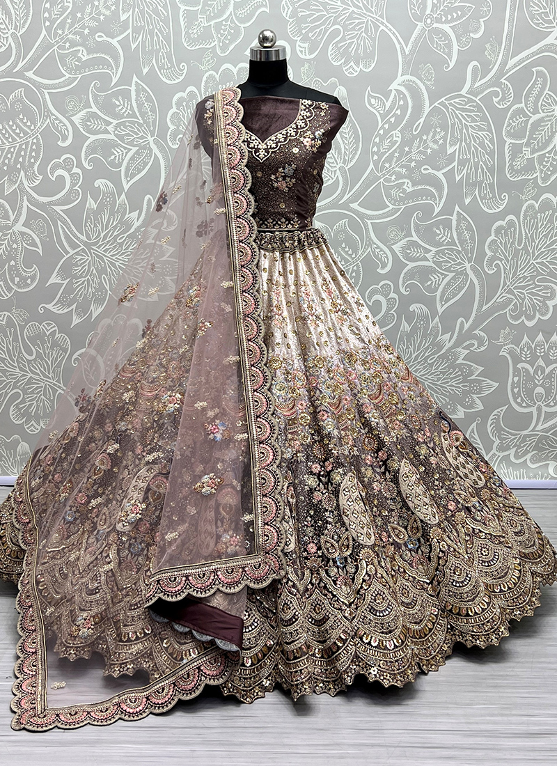 A2549 Velvet Wholesale Dori Work Lehenga Cholis 2 Pieces Catalog Catalog
