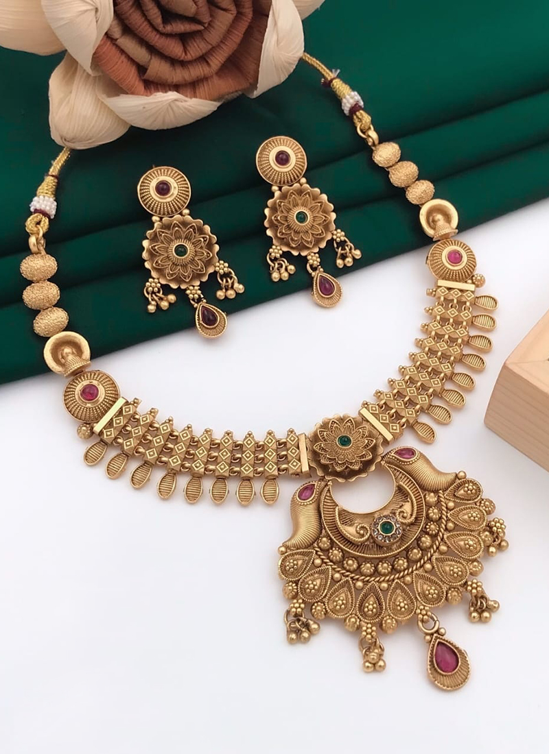 Buy Premium Quality Brass High Gold Hasdi Necklace set Online From ...