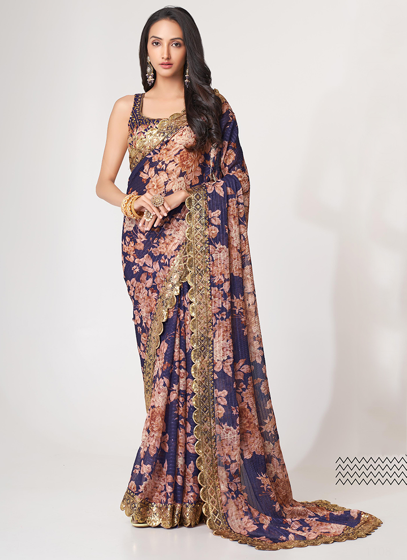 Floral Sarees Vol 1 Organza Wholesale Sarees 9 Pieces Catalog Catalog