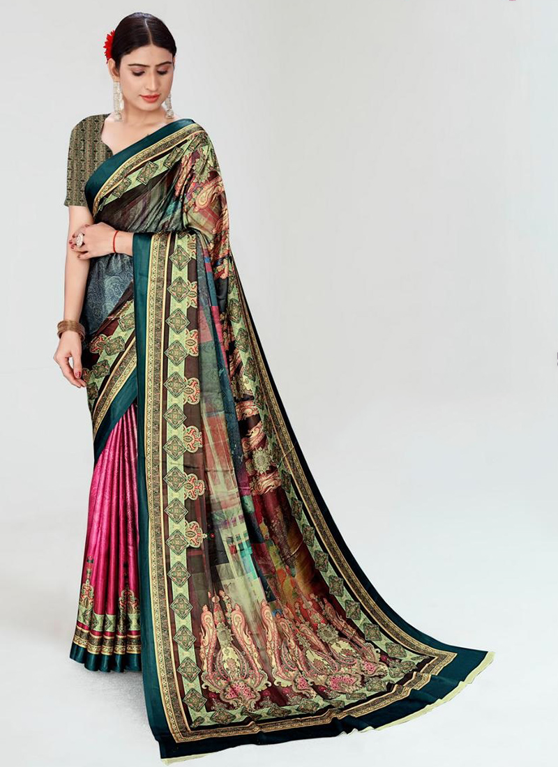 Signature Digital Japan Satin Wholesale Sarees 8 Pieces Catalog Catalog