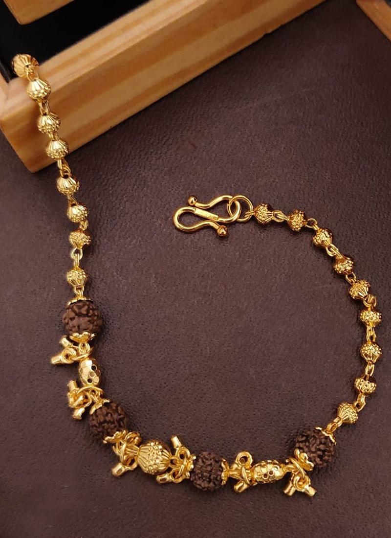 Buy Latest Premium Quality Brass High Gold Rudrax Bracelet Online From ...
