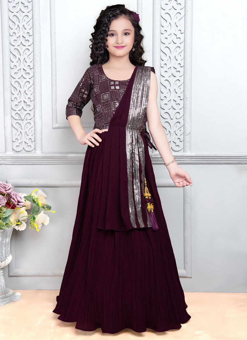 Aaradhna Vol 38 Georgette Wholesale Kids Lehenga Cholis 5 Pieces ...