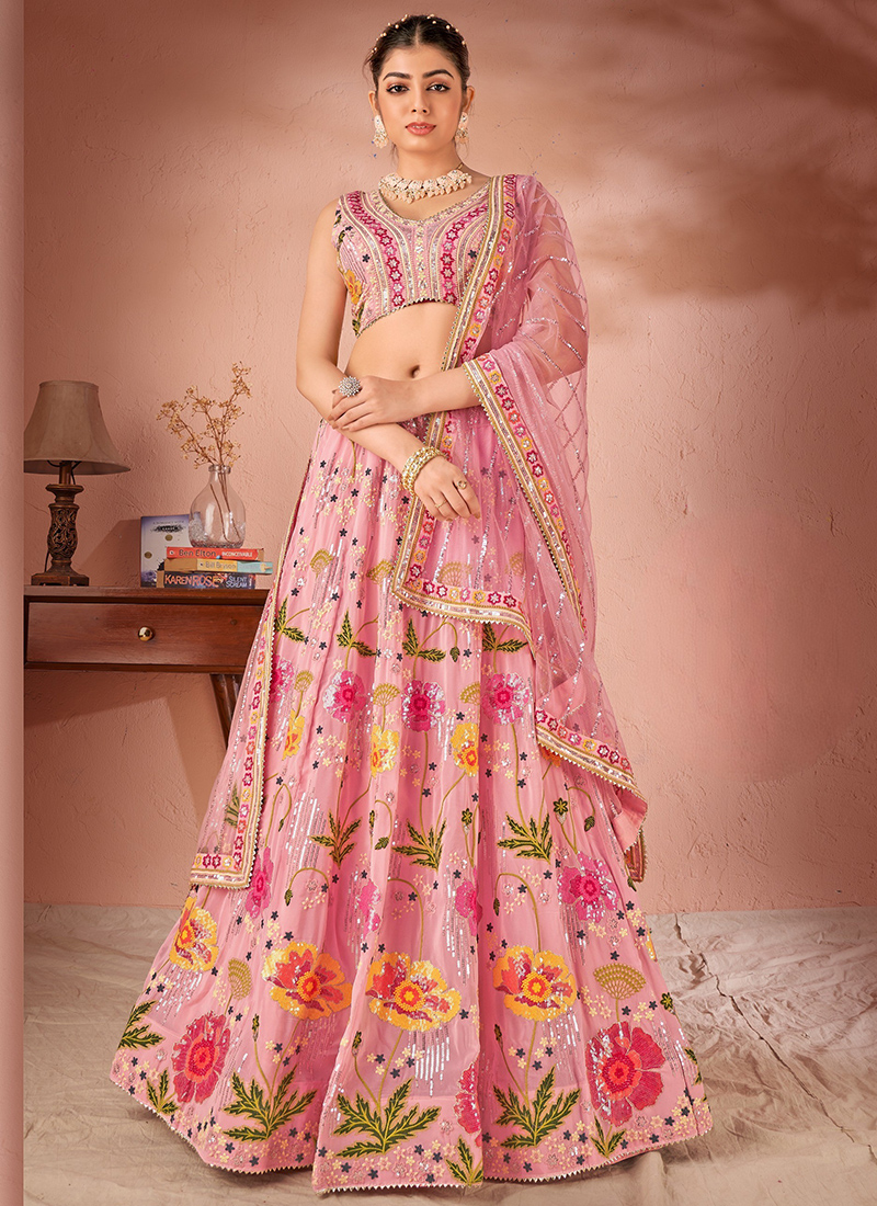 Festivals 1 Georgette Net Wholesale Readymade Lehenga Cholis 4 Pieces ...