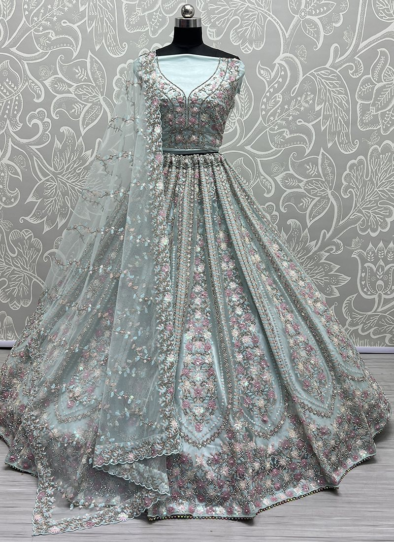 A2551 Heavy Net Wholesale Designer Lehenga Cholis 3 Pieces Catalog Catalog