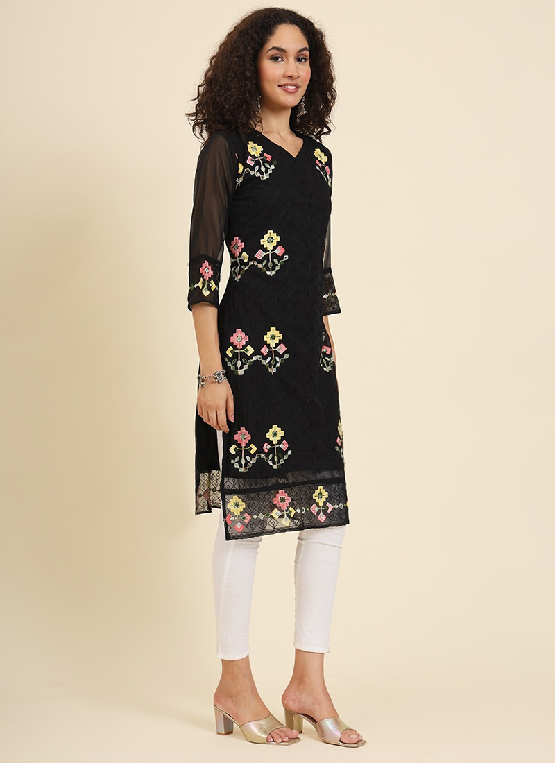 Georgette Wholesale Readymade Kurti 5 Pieces Catalog Catalog