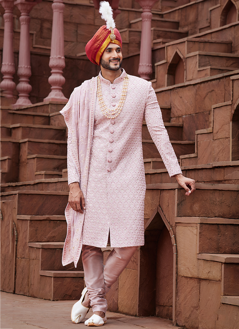 2601 Art Silk Wholesale Readymade Sherwani 9 Pieces Catalog Catalog