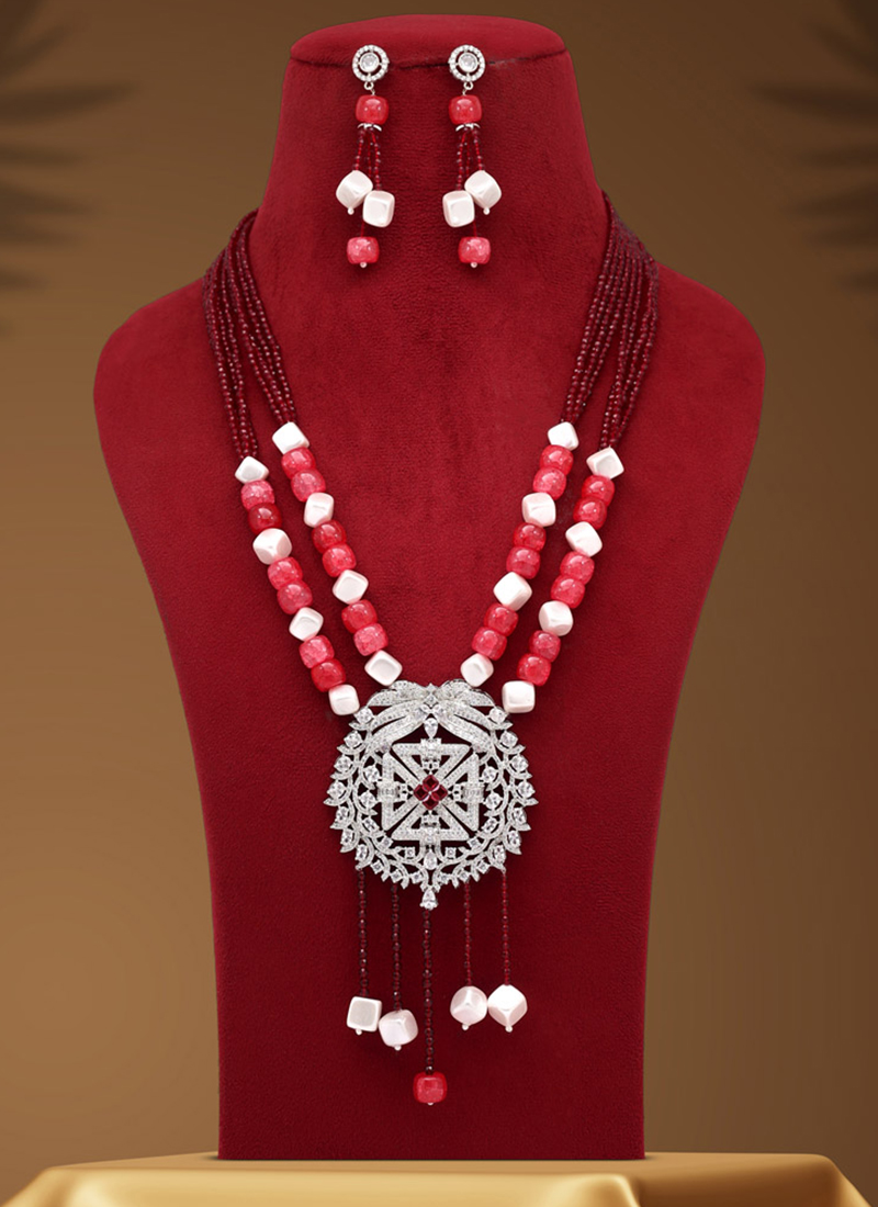 Multi Premium American Diamond Necklace Set Catalog