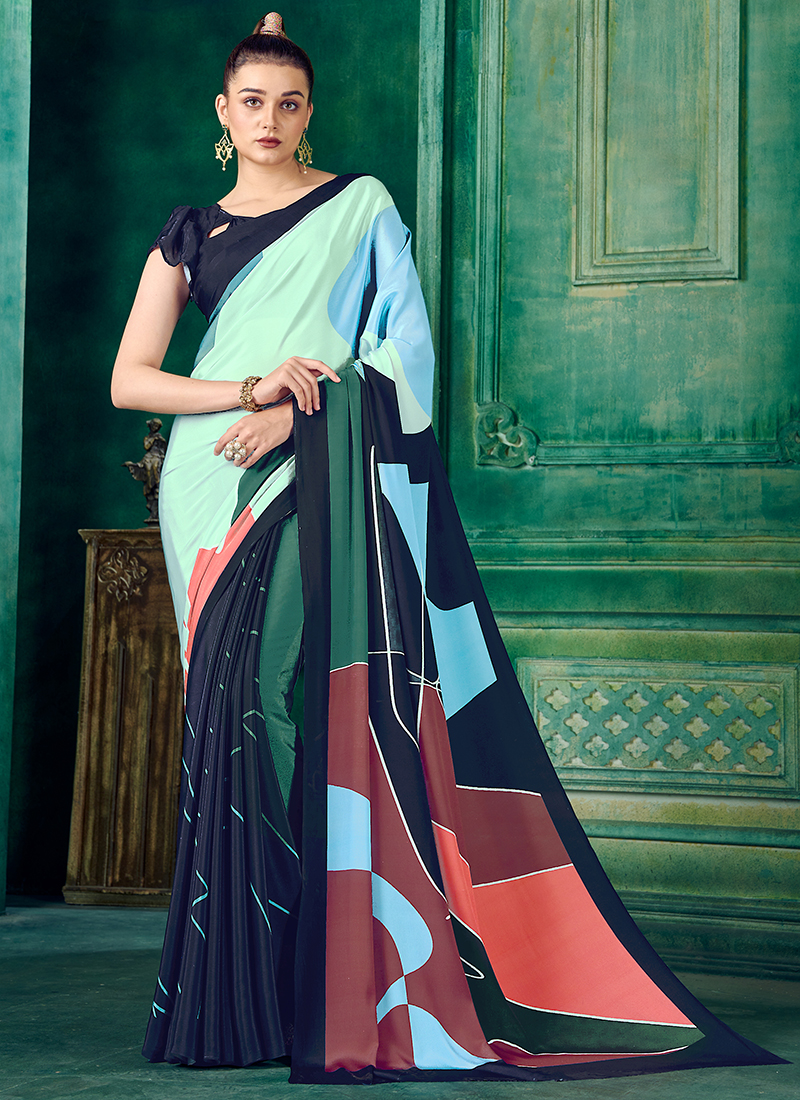 Rio Crepe Wholesale Sarees 14 Pieces Catalog Catalog