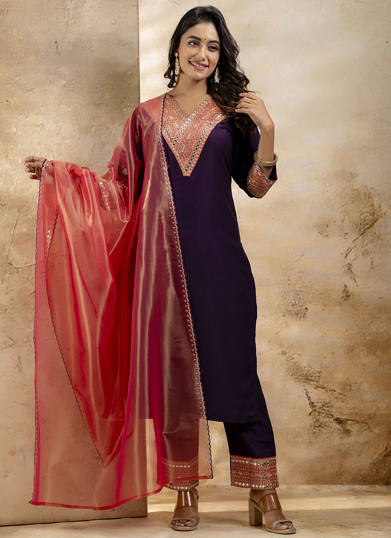 Viscose Rayon Casual Wear Readymade Salwar Suit 5 Pieces (S,M,L,XL,XXL ...