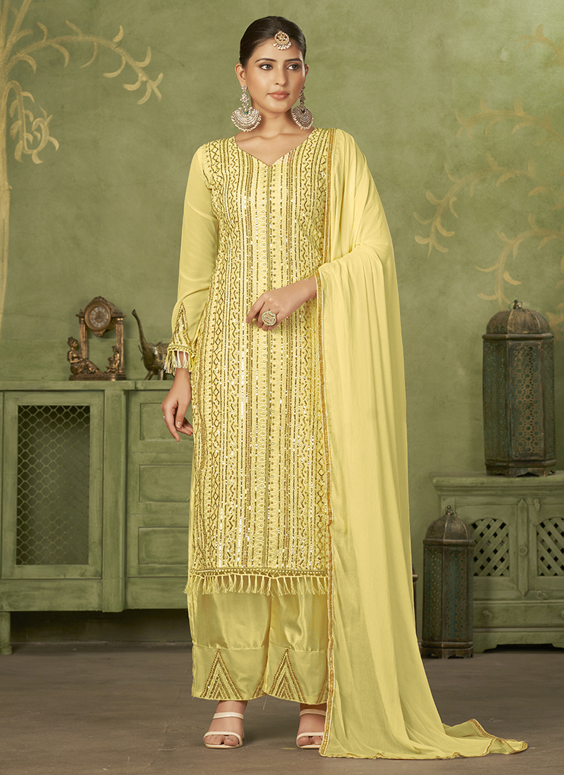 Georgette Wholesale Straight Suit 1 Piece Catalog Catalog