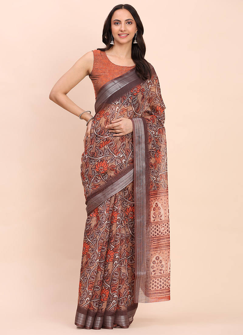 Linen Cotton Daily Wear Saree 10 Pieces Catalog Catalog