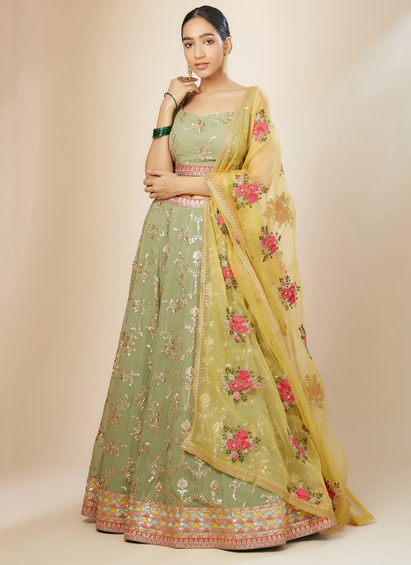 Georgette Party Wear Lehenga Choli 11 Pieces Catalog Catalog