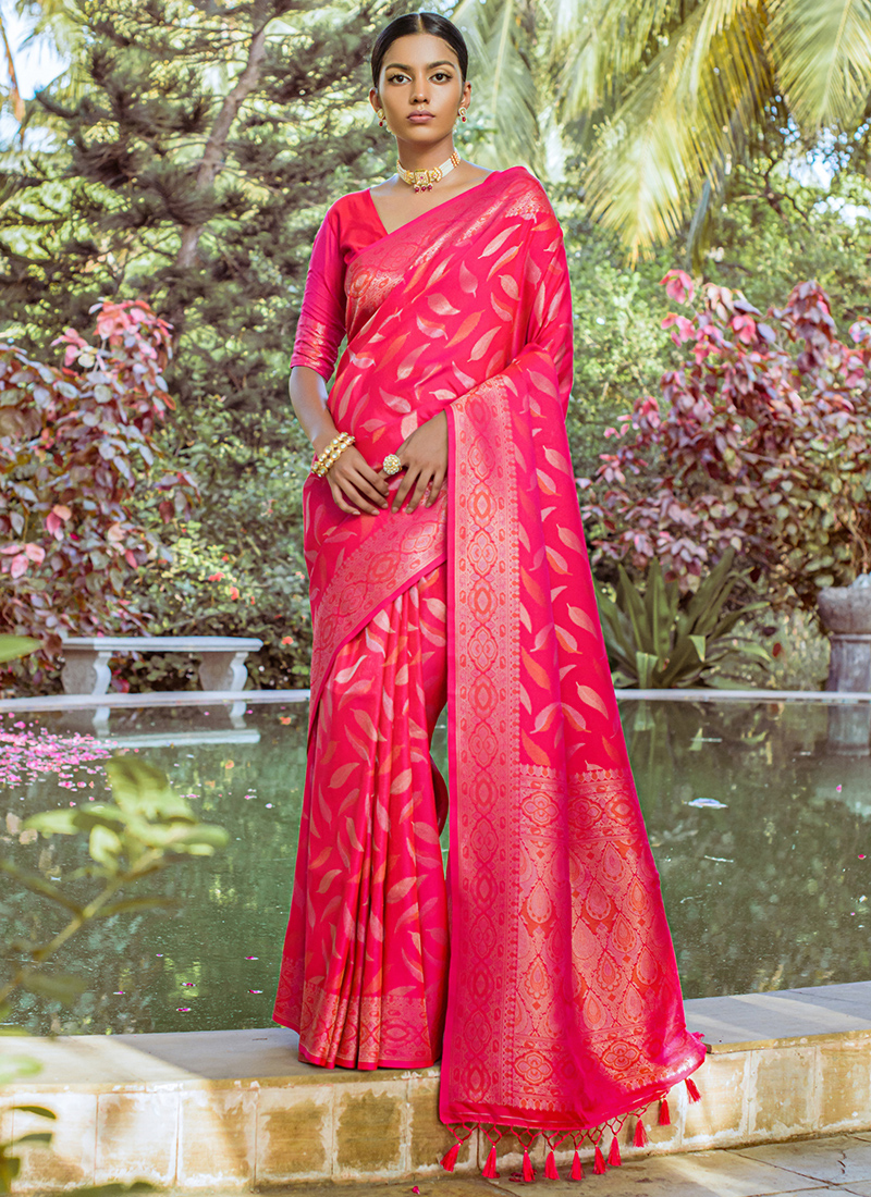 Buy Rani Silk Weaving Ceremonial Wear Saree Online From Surat Wholesale ...