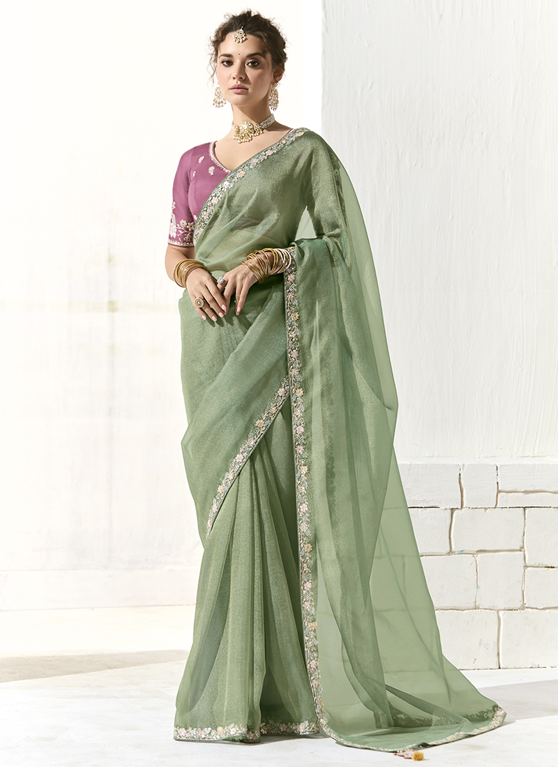 Organza Tissue Festival Wear Saree 15 Pieces Catalog Catalog