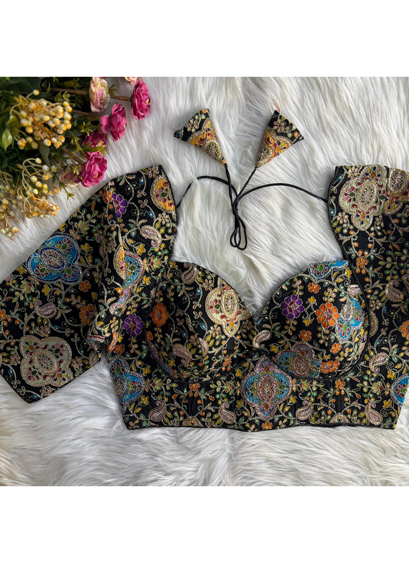 Pure Crape Party Wear Readymade Blouse 10 Pieces Catalog Catalog