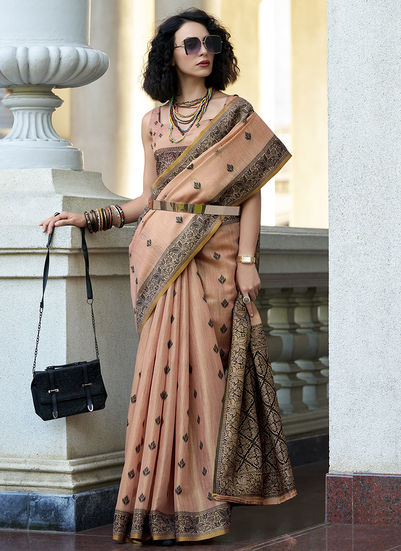 Tissue Linen Party Wear Saree 6 Pieces Catalog Catalog