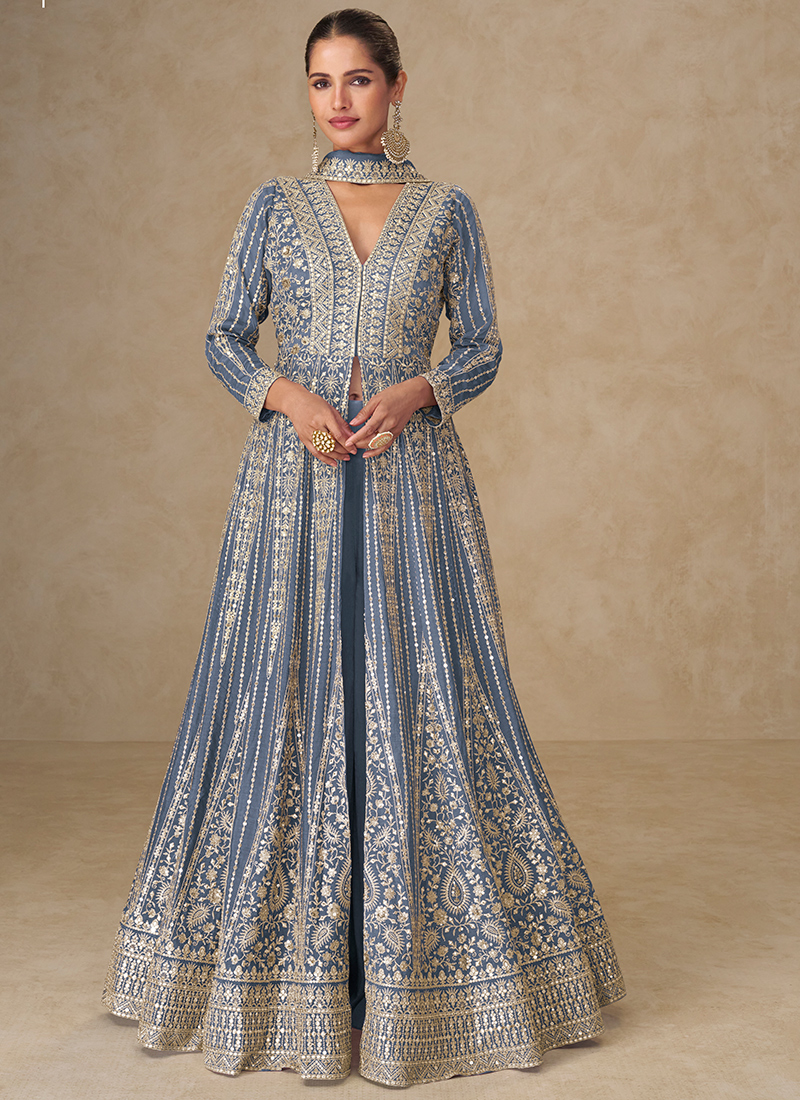 Silk Wedding Wear Readymade Anarkali Suit 4 Pieces Catalog Catalog