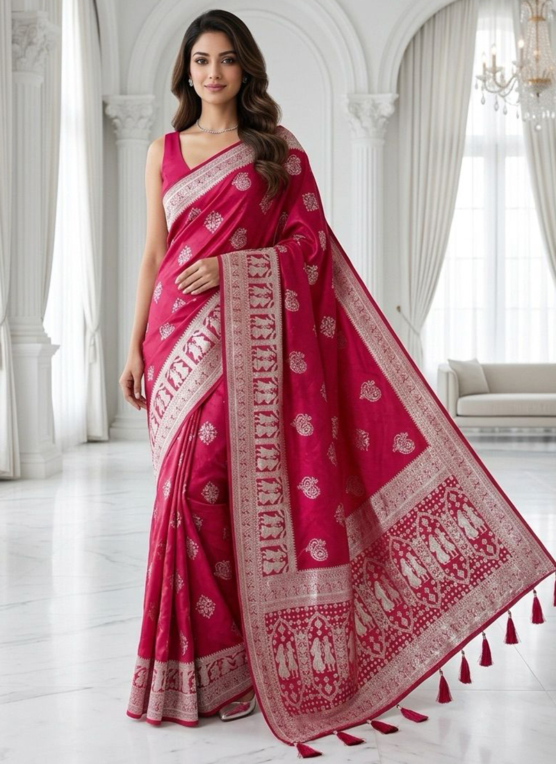 Banarasi Silk Casual Wear Saree 6 Pieces Catalog Catalog