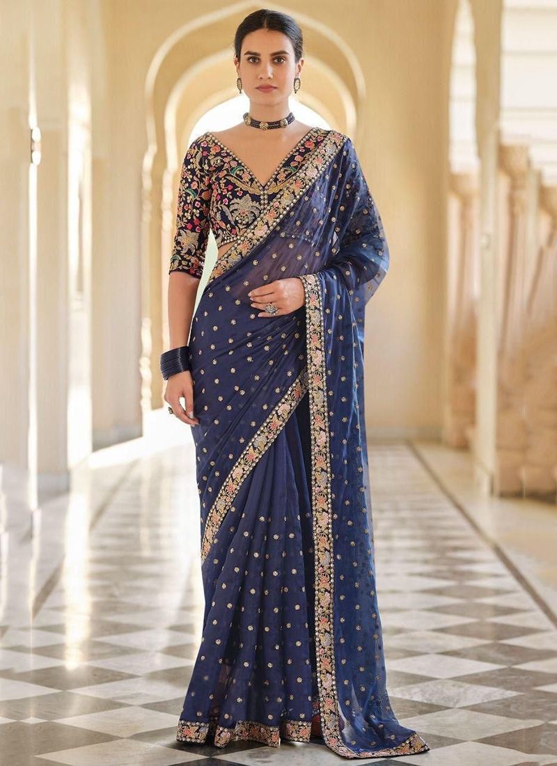 Georgette Casual Wear Saree 2 Pieces Catalog Catalog